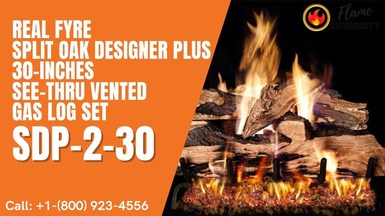 Real Fyre Split Oak Designer Plus 30-inches See-Thru Vented Gas Log Set ...