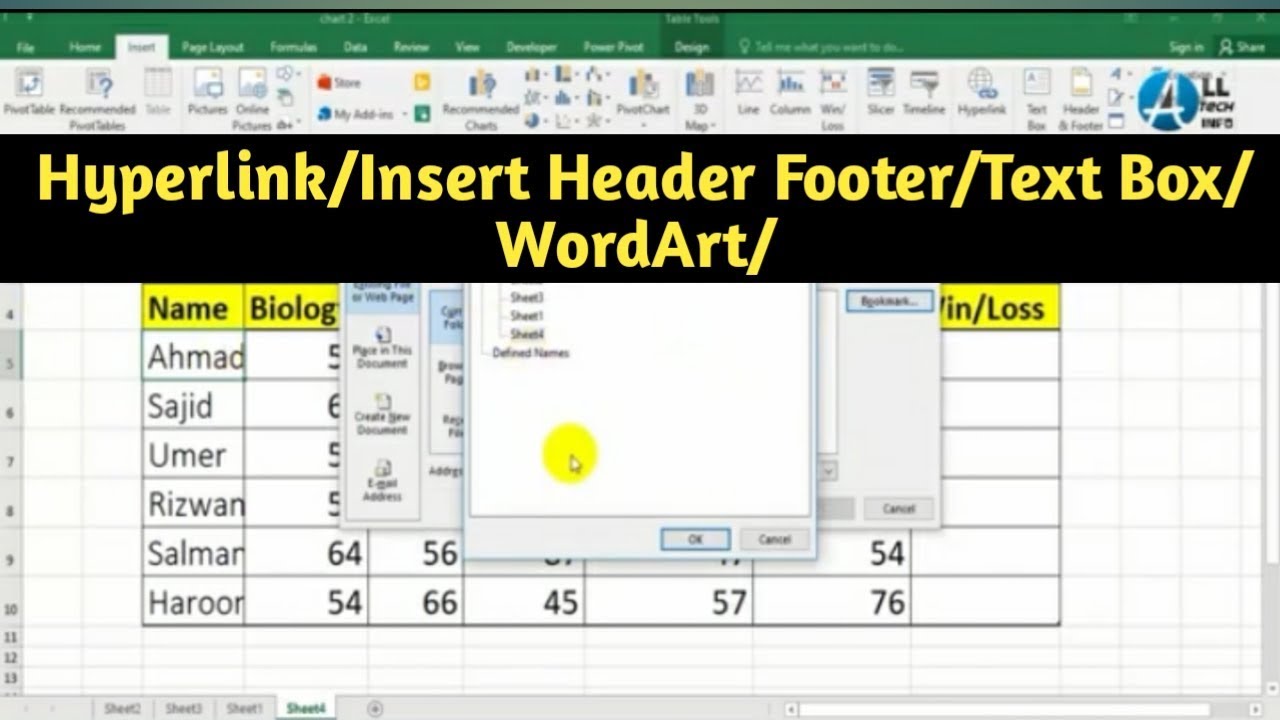 Insert Menu In MS Excel 2016 Hyperlink Insert Header Footer Text Box Insert Menu In MS Excel 2016 Hyperlink Insert Header Footer Text Box