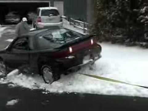 Towing the car rips off the bumper - YouTube