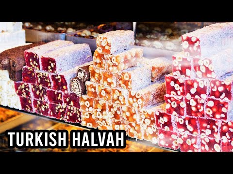 Turkish Street Food Koska Halvah in Istanbul