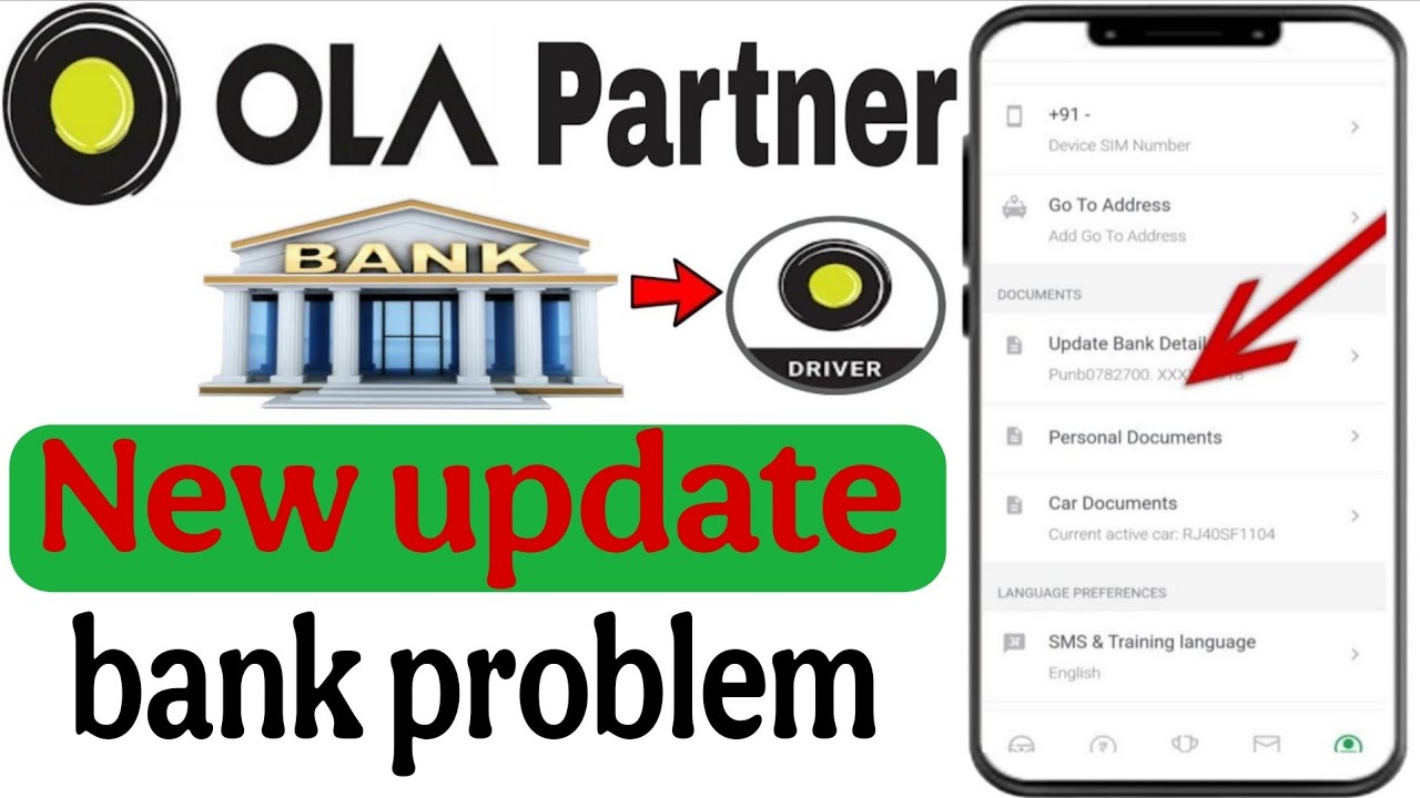 How to add Bank Account in Ola Partner || Ola Partner app me bank ...