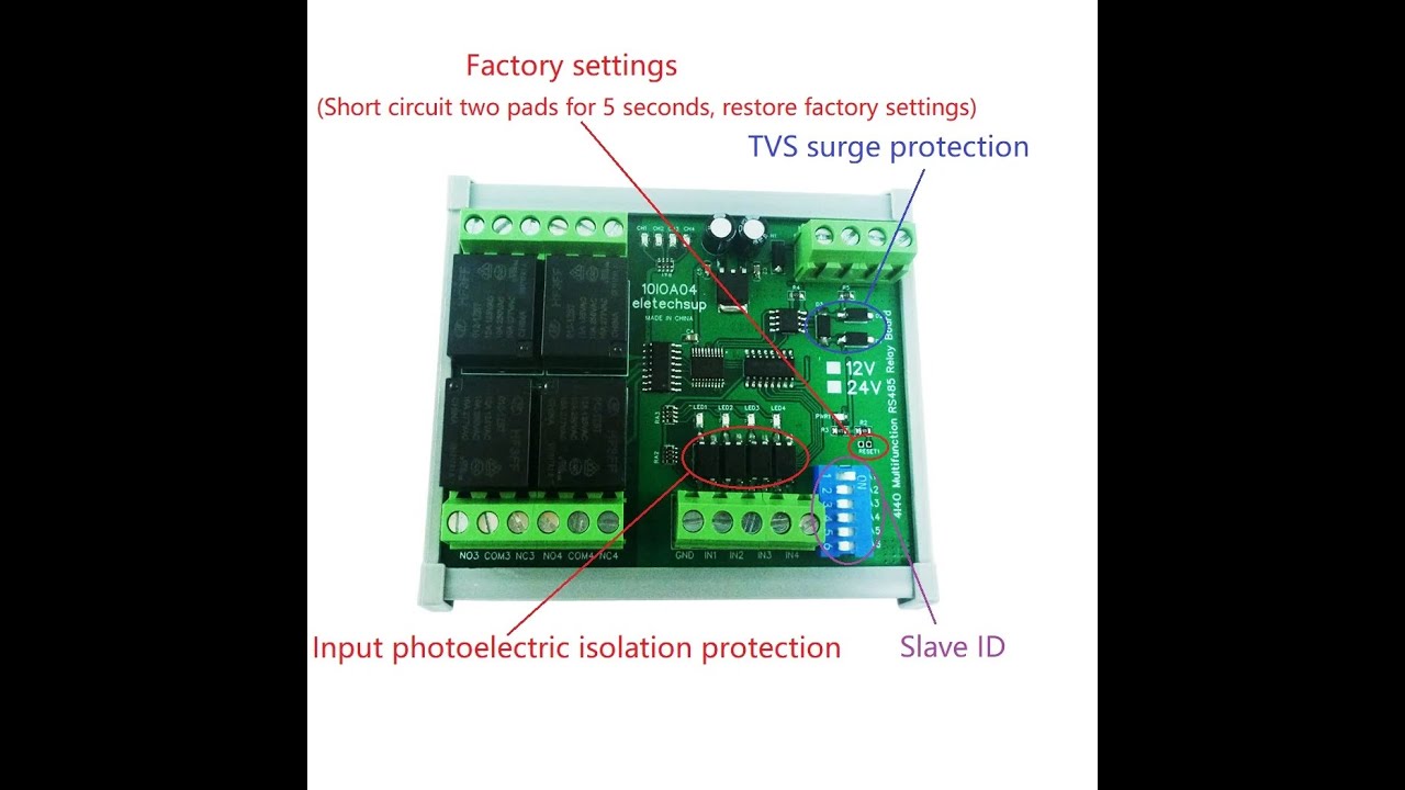 10IOA04 DC 12V 1-12CH Isolation Digital Switch DI-DO PLC IO Expanding ...