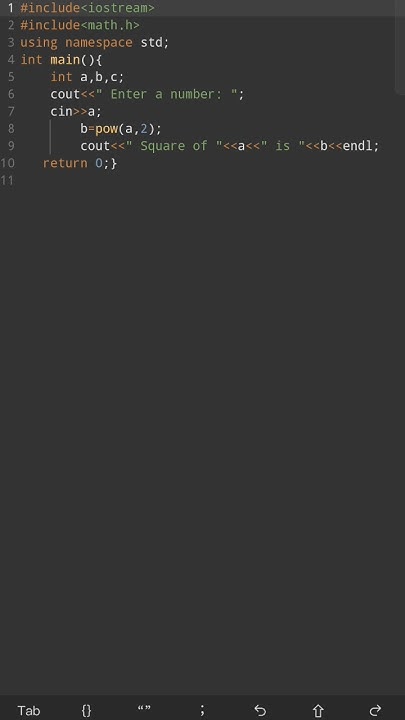 code in c++ for square of a number #cpp #tech #programming #shorts #viral #coding #codinglife ...