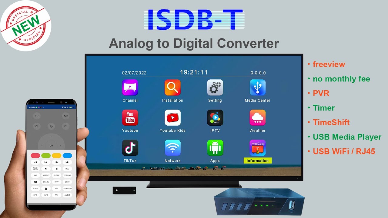 ISDB-T freeview Analog to Digital Set Top Box Digital Terrestrial ...