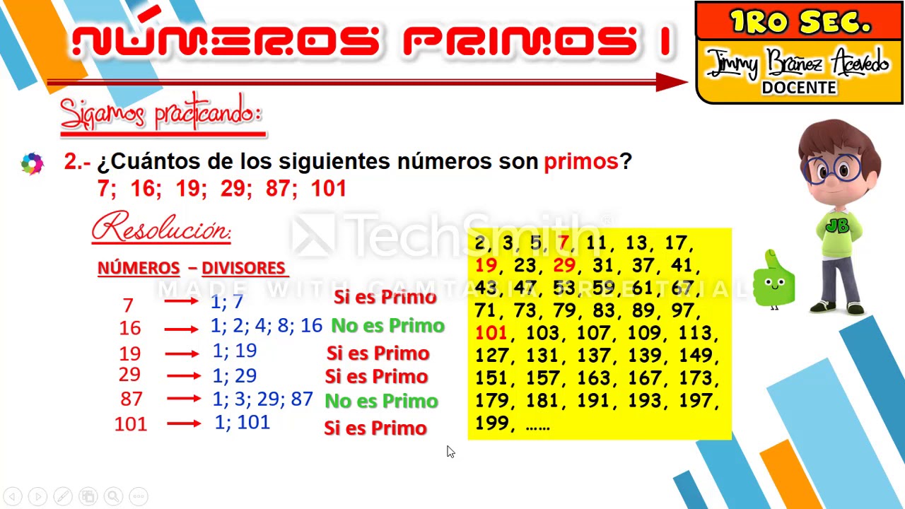 NUMEROS PRIMOS I 2DA PARTE 1º SECUNDARIA - YouTube
