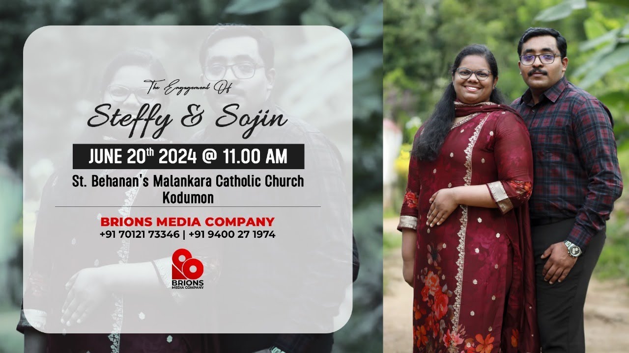 Dr. Steffy Ligi Binu & Sojin K Sam | Engagement Day Live Telecast | 20. ...