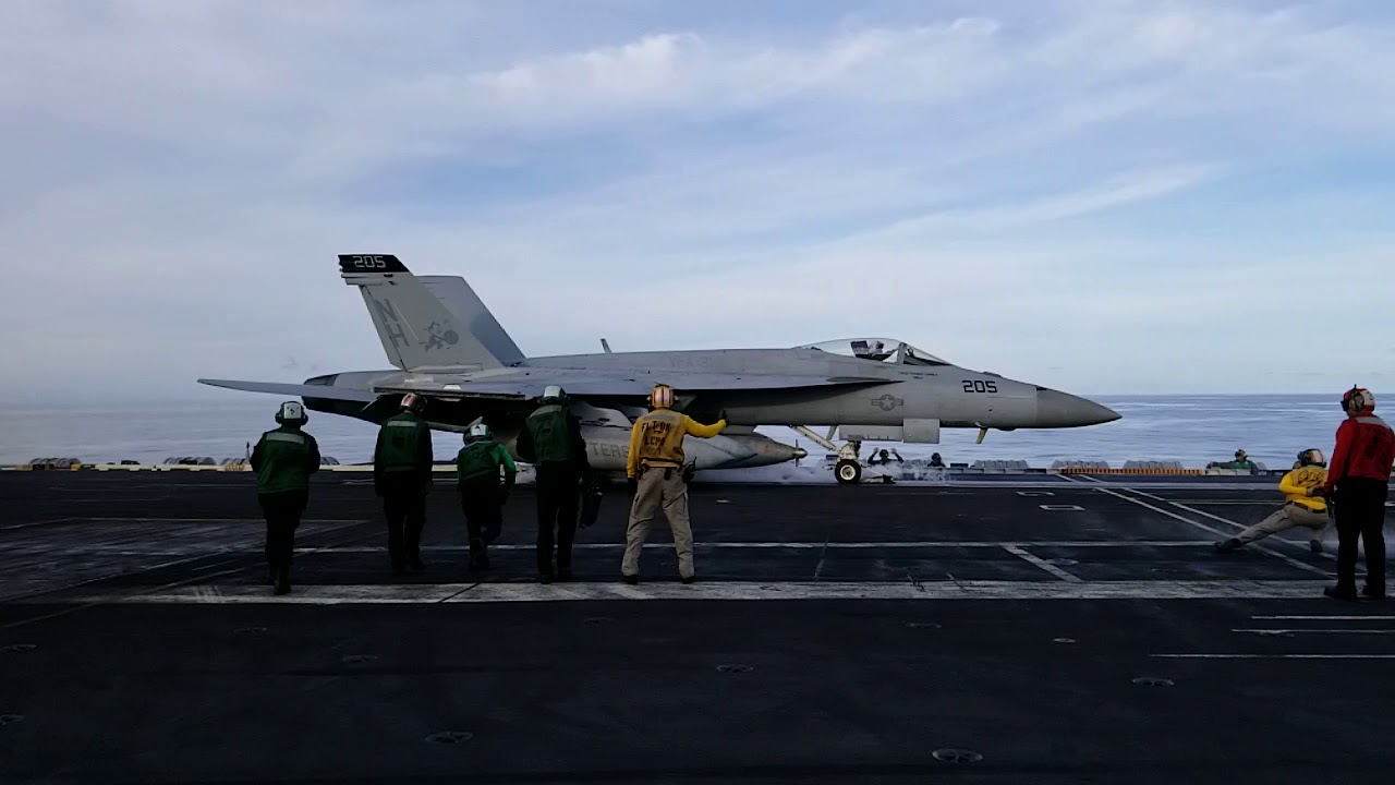 F/A-18E Super Hornet catapult launch USS Theodore Roosevelt Dec 5 2019 ...