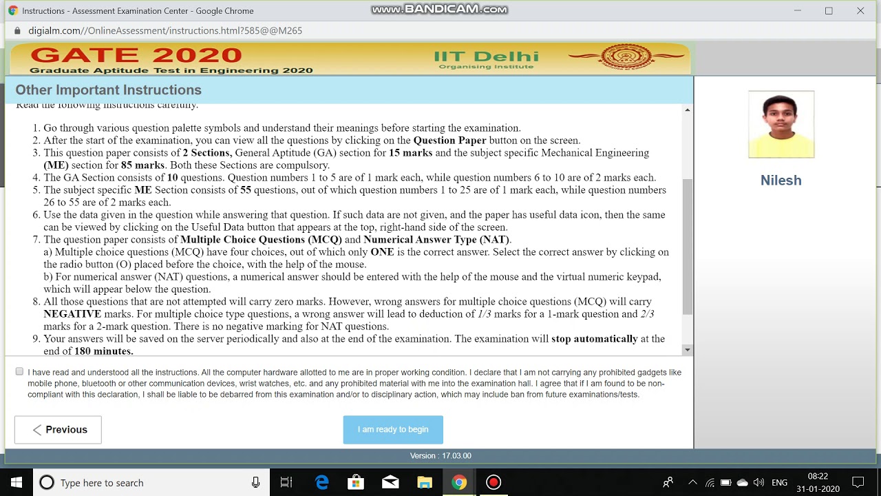 GATE 2020 OFFICIAL TEST BY IIT DELHI - YouTube