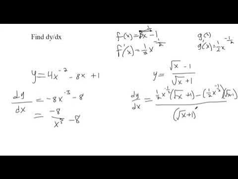 Derivative of negative exponents and square roots - YouTube