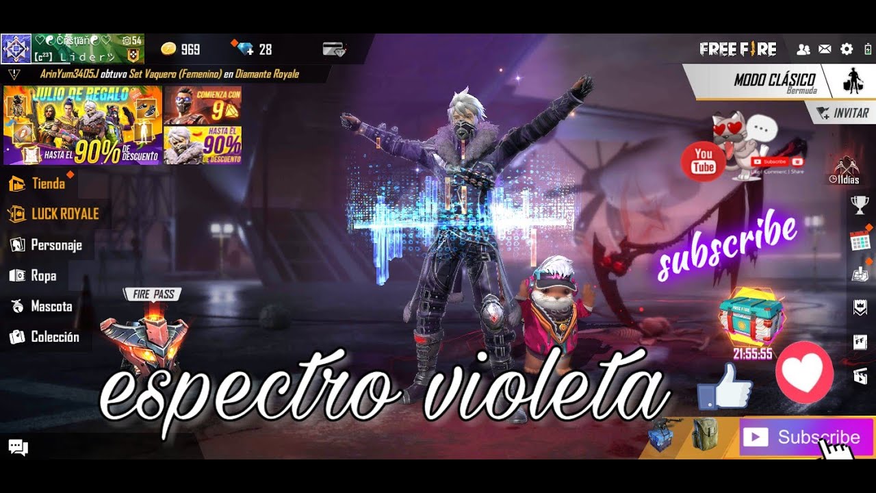 Free Fire *Espectro Violeta* nuevo skin 2020 - YouTube