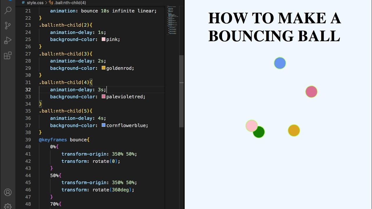How To Make An Animation Bouncing Ball In Html Css Cara Membuat Animasi Pantulan Bola Di Html