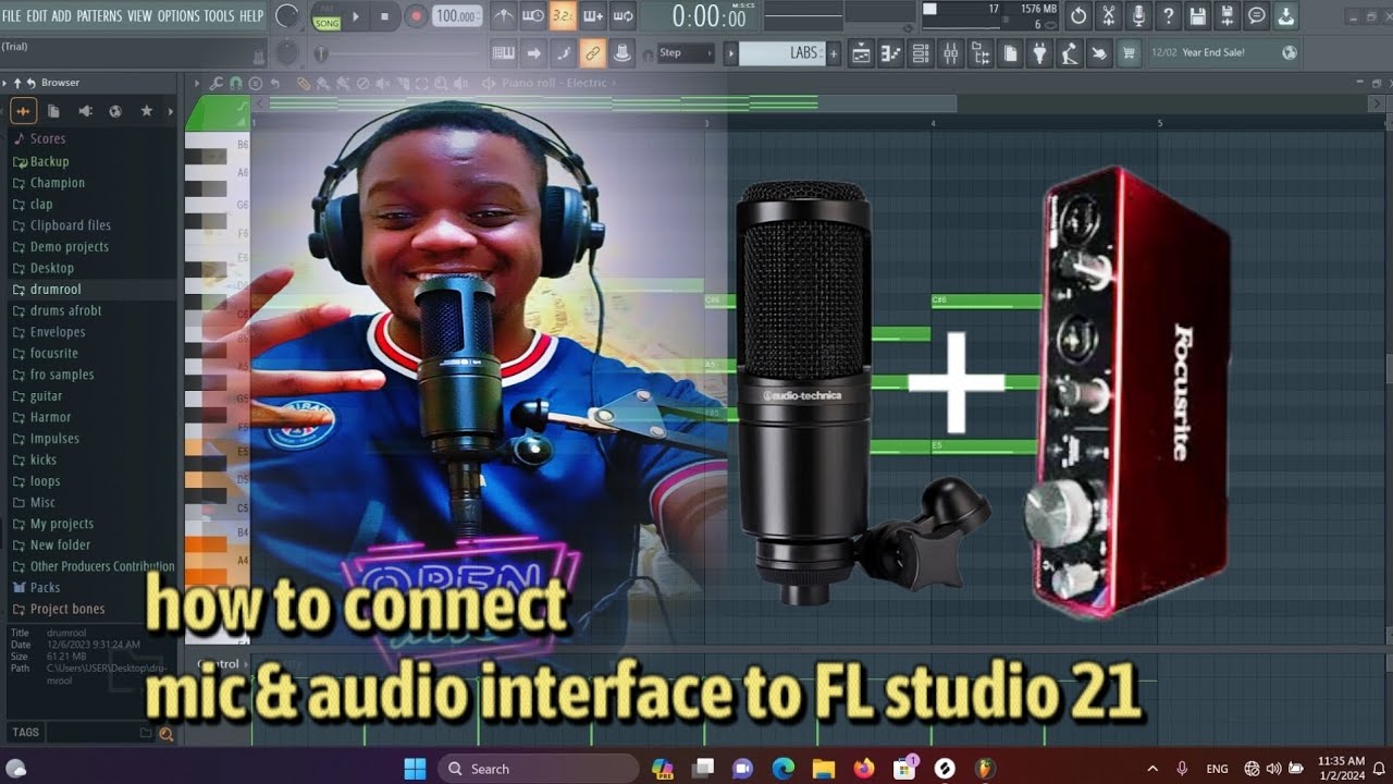 HOW TO CONNECT YOUR MICROPHONE "MIC" AND AUDIO INTERFACE WITHIN Fl ...