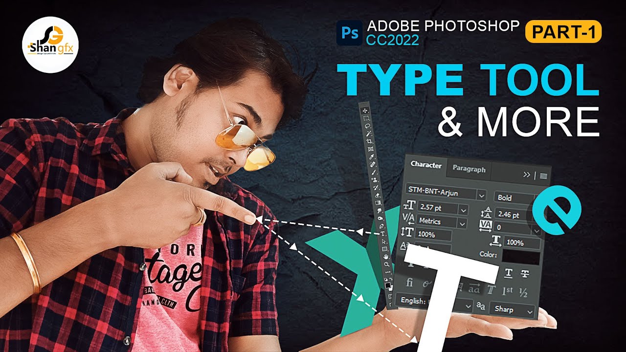 Text Tool Tutorial in photoshop |#shangfx | how to use the text tool in ...