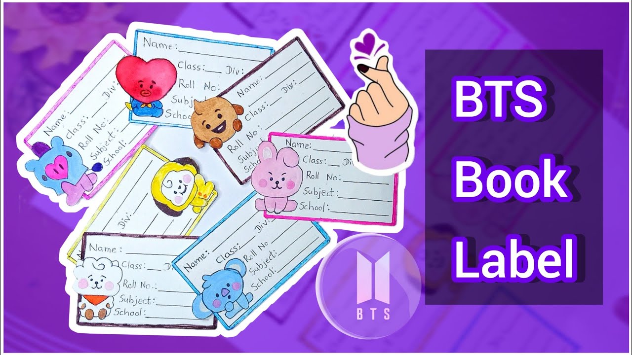 DIY Book Label Stickers | BTS Name Lables | Crafter Hands - YouTube