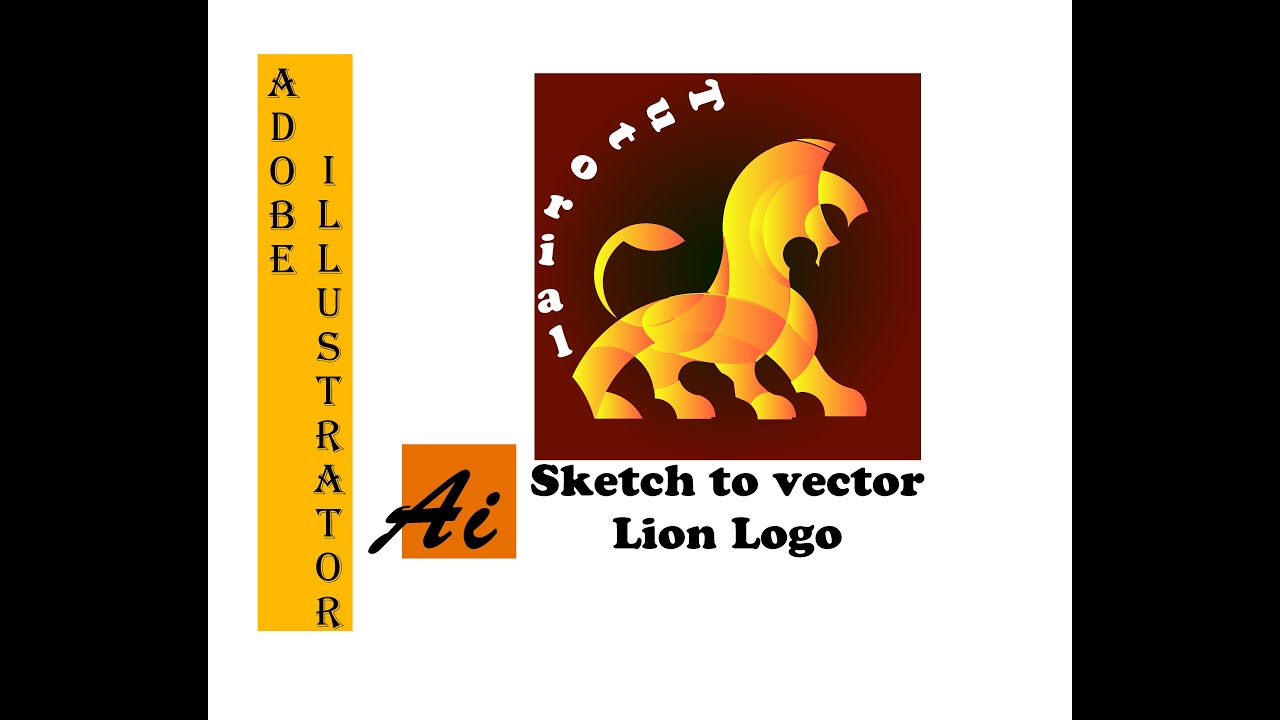 Sketch to Vector - How to redraw a Lion logo (#adobe_illustrator ...