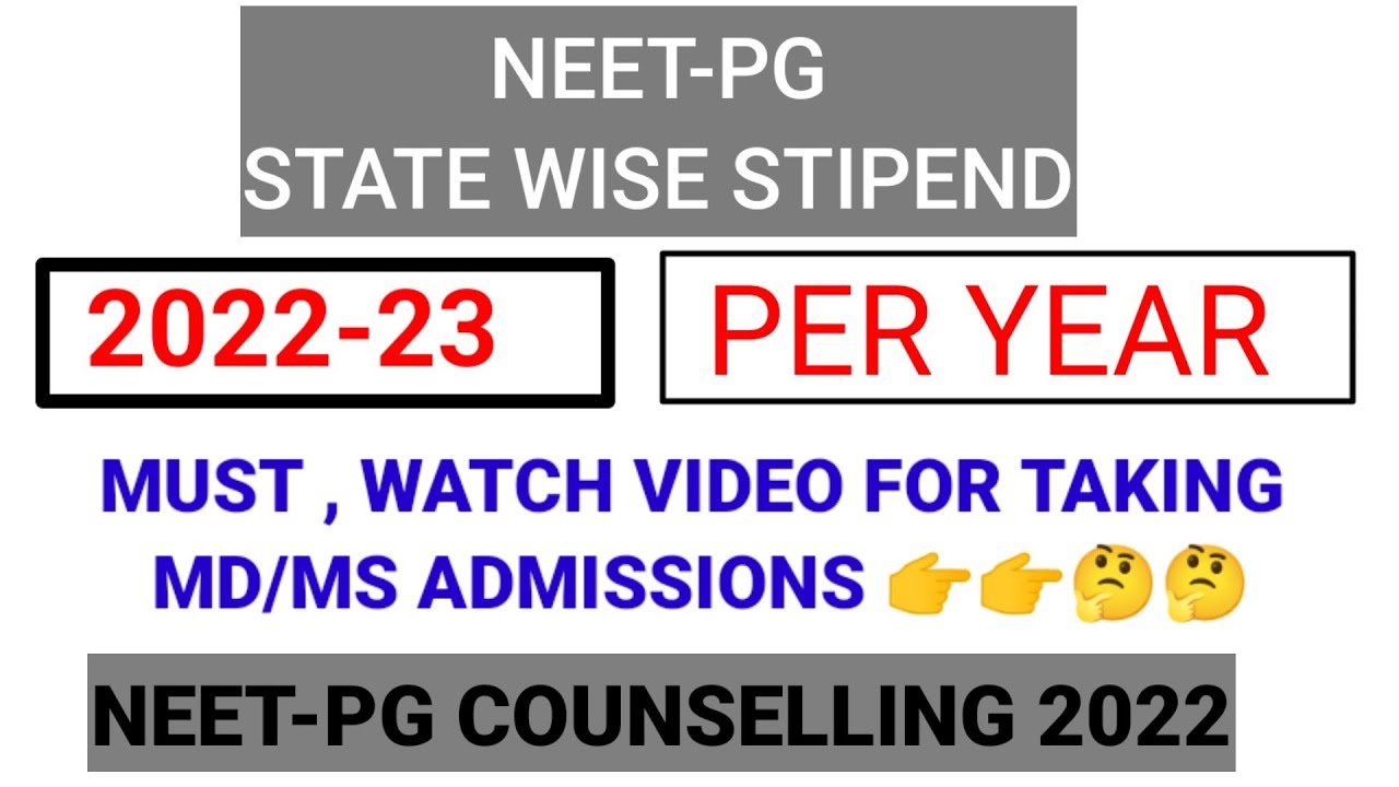 STATE WISE HIGHEST STIPEND PAYING COLLEGES MD MS NEET PG 2022 state-wise-highest-stipend-paying-colleges-md-ms-neet-pg-2022