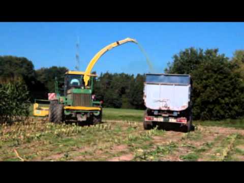 2011 Maize Silage John Deere 5820 New 6810 Spout - YouTube