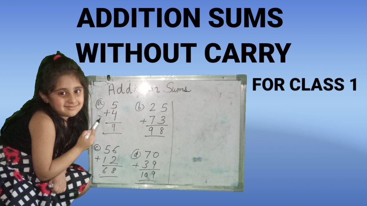 Addition Sums Without Carry | Mathematics For Class 1 | Addition of 1&2 ...