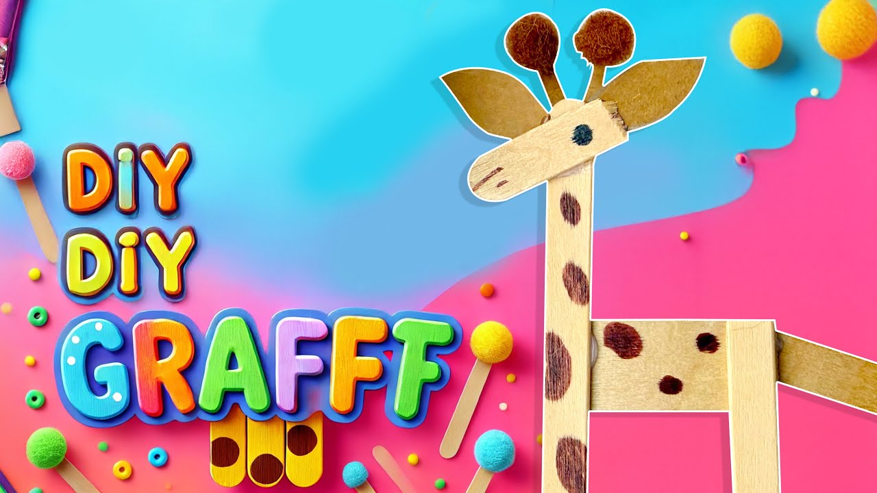 DIY Popsicle Stick Giraffe 🦒 | Fun Ice Cream Stick Craft for Kids #diy ...