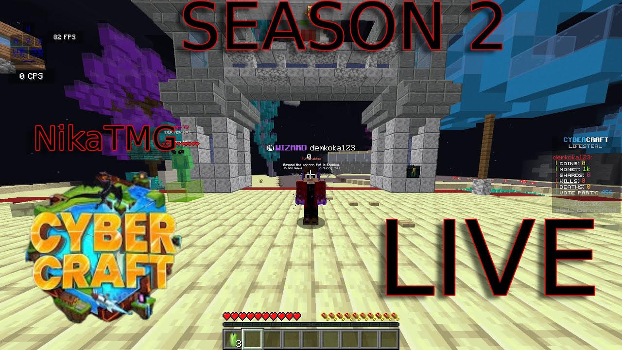 minecraft NikaTMG-ის სერვერზე cybercraft ვყომარობთ Season2 - YouTube