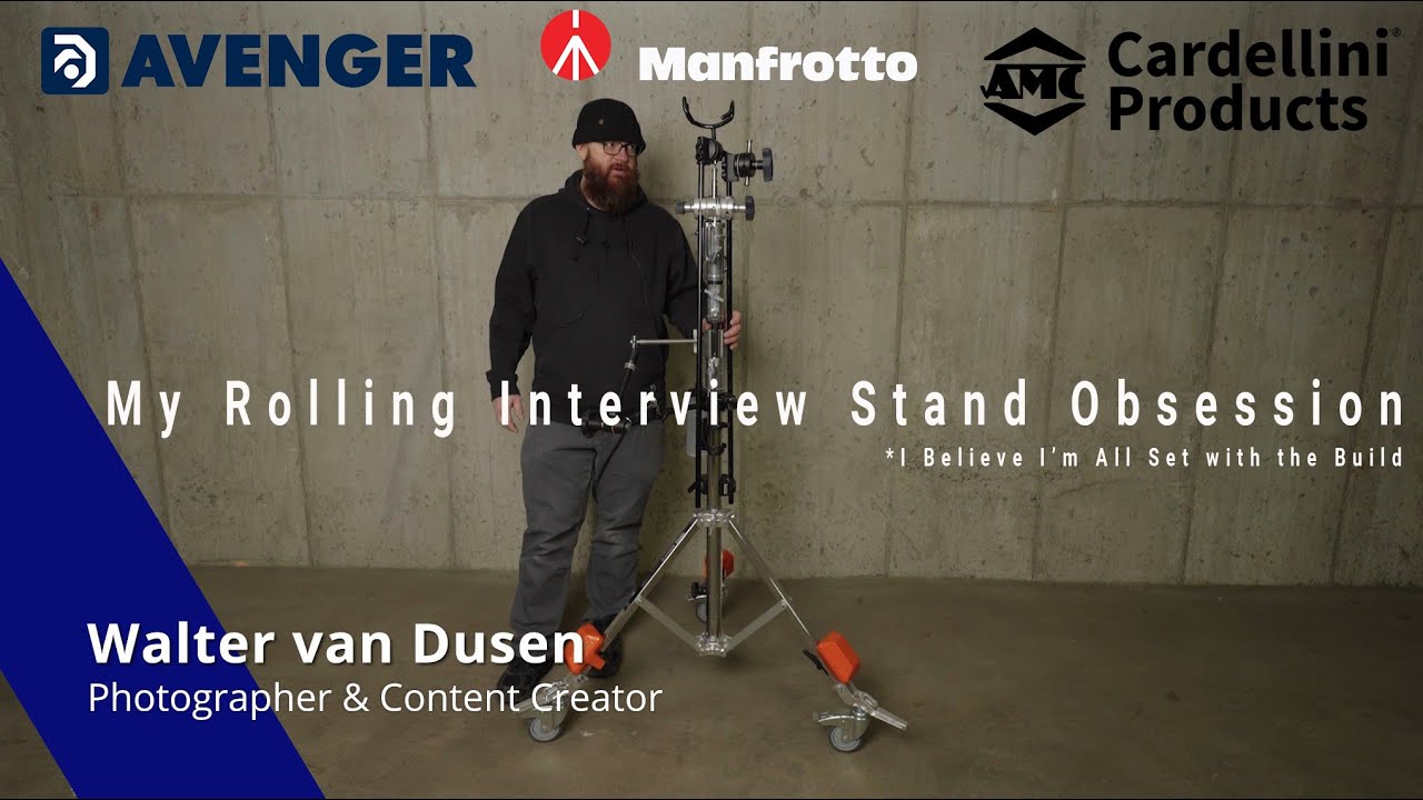 My Rolling Interview Stand Obsession | Avenger Grip - Manfrotto - Cardellini - YouTube