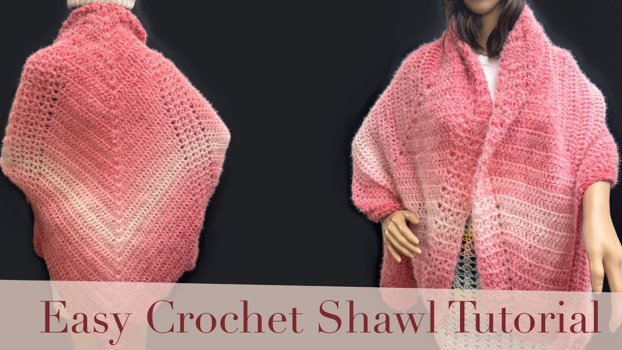 crochet triangle shawl tutorial | FAST & EASY! #crochet #diy #tutorial ...