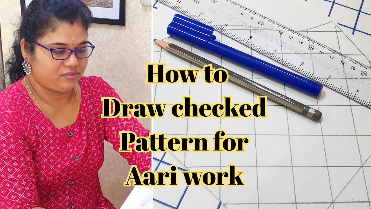 Checked Pattern Drawing for Aari Work | VaanavilWorld - YouTube