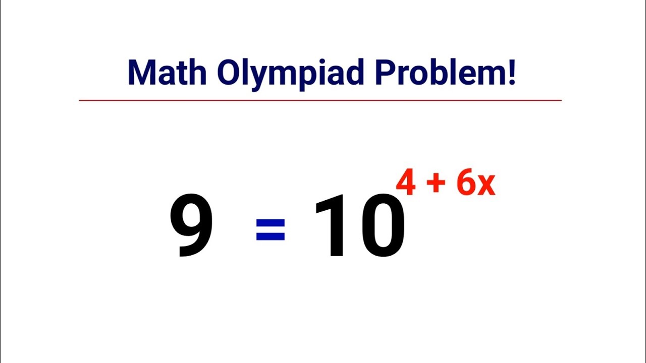 Exponential Equation | Logarithm | Math Olympiad Problem | IMO - YouTube