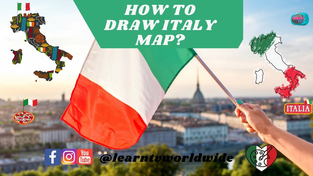 Drawing Italian Map The Correct Way | How To Color Italy Flag | How to ...