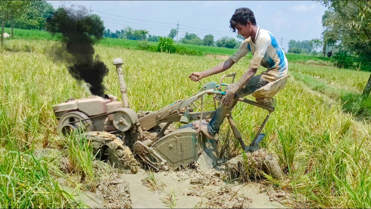 Mini Tractor, Power Tiller Accident || Power Tiller Accident in Deep ...