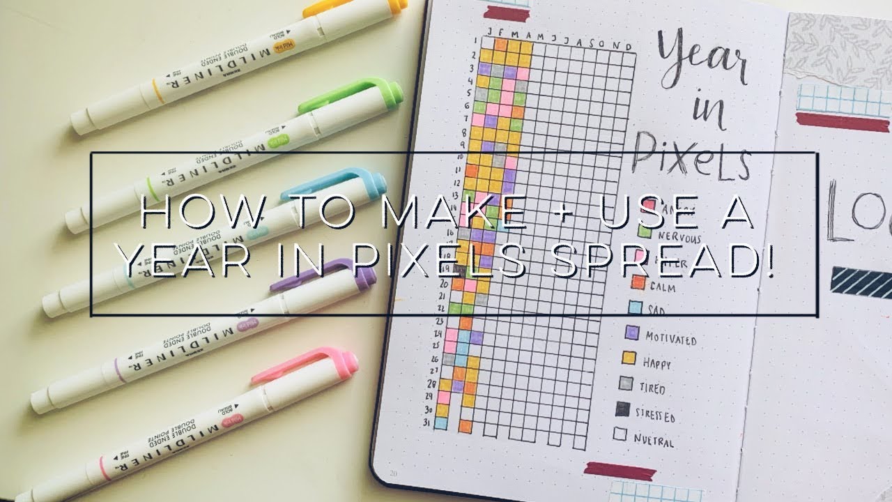 how to make + use a year in pixels spread! - YouTube