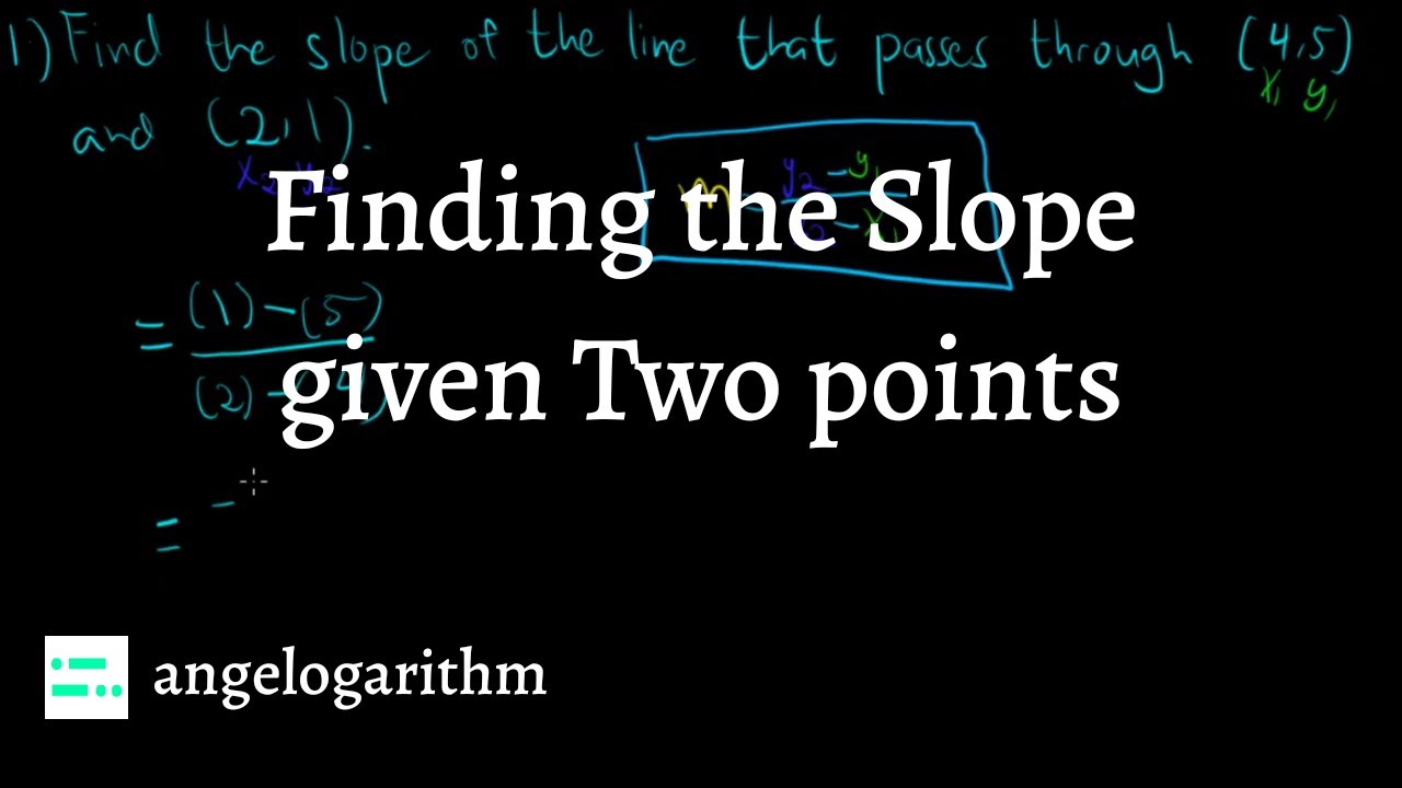 Finding the Slope Given Two Points | Linear Equations | angelogarithm ...