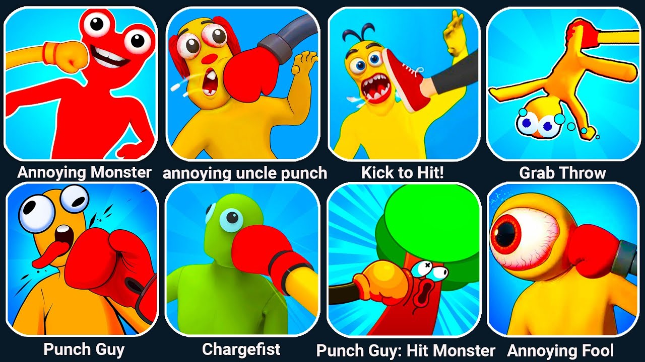 Annoying Monster, Annoying Uncle Punch Game, Grab Throw, Kick To Hit ...