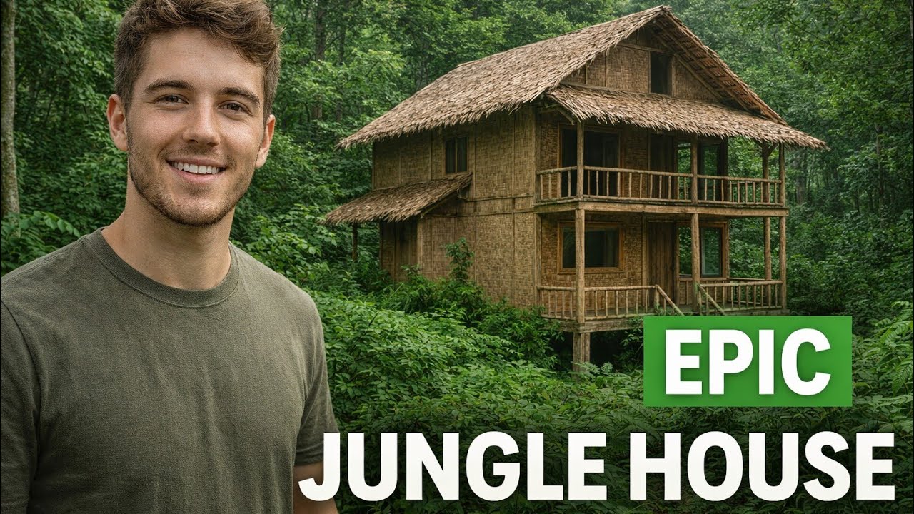 Building a Beautiful Jungle House | Peaceful Nature Living # ...