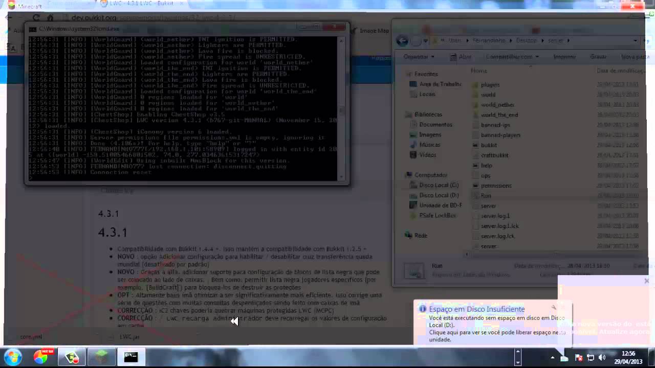 Tirando mensagens do LWC plugin minecraft 1.5.1 - YouTube