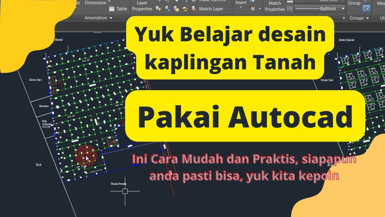 Desain Kaplingan Tanah Pakai Aplikasi Autocad, Beda kaplingan tanah dan ...