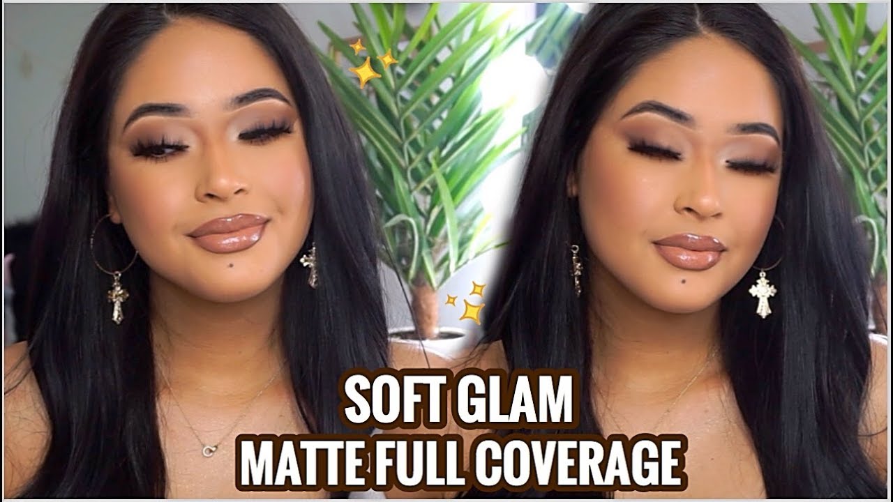 MATTE SOFT GLAM MAKEUP FOR OILY SKIN + KIM K INSPIRED WAVES |Taisha ...