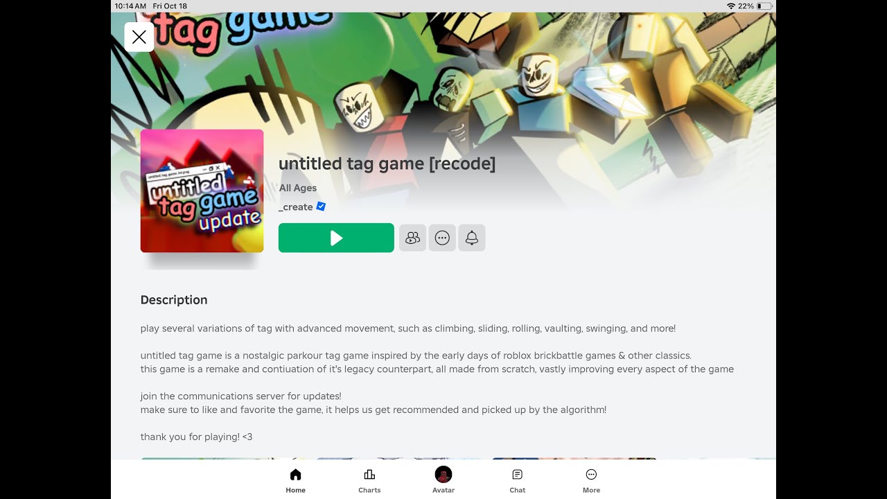 Playing tag in untitled tag game and being horrible at the game. - YouTube