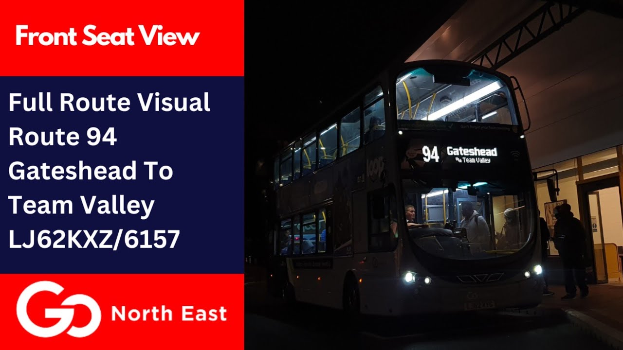 FULL ROUTE VISUAL | Go North East Bus Route 94 Loop - Gateshead ...