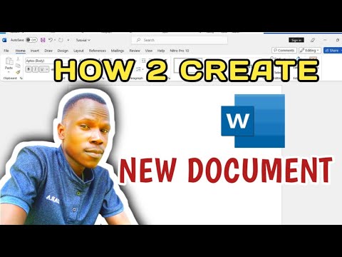 HOW TO CREATE A NEW DOCUMENT IN MICROSOFT WORD - YouTube