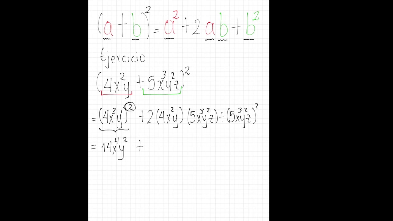 SUMA DE BINOMIOS AL CUADRADO - YouTube