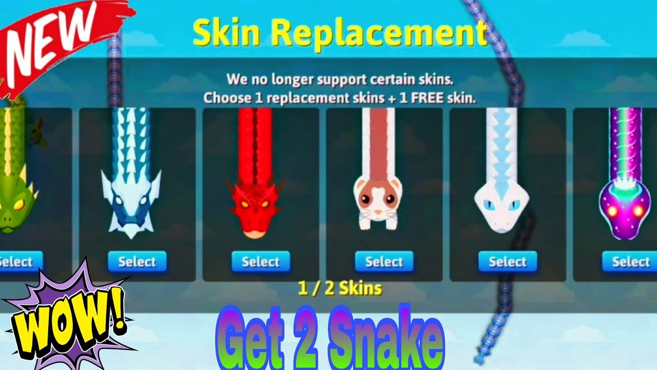 Snake. io Get 2 Snake Skin Replacement New skin unlocked🔓 Snake io best ...