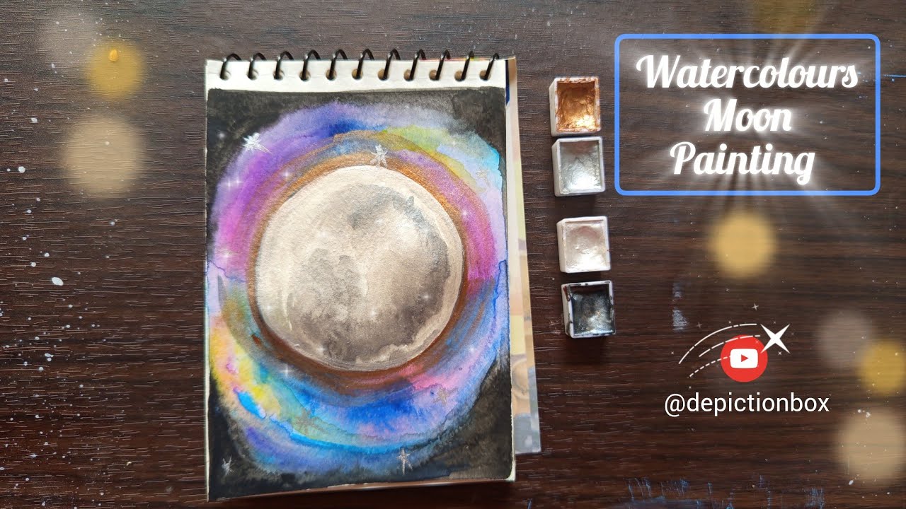 Galaxy Glow | Watercolor & Metallic Moon Painting Tutorial ...