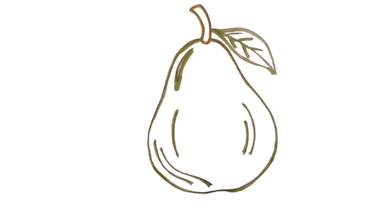 How to draw pear | Fruit Drawing | Drawing easy pear - YouTube