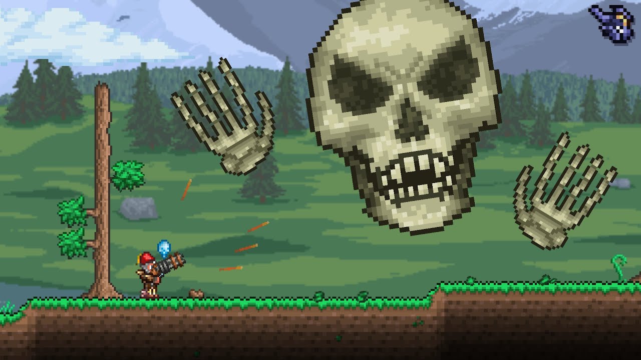 Giant Head Skeletron has awoken... Terraria 1.4 For the Worthy Let's ...
