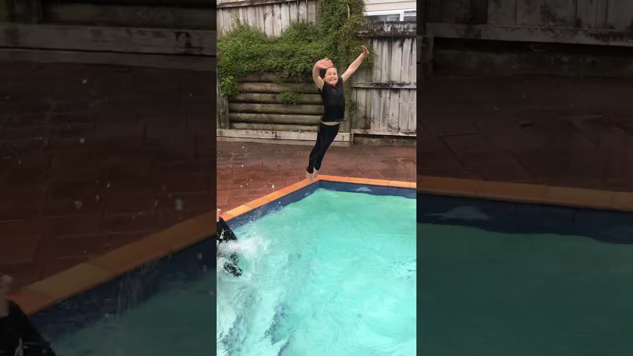 Jumping in the Pool Fully Clothed in the Rain - YouTube