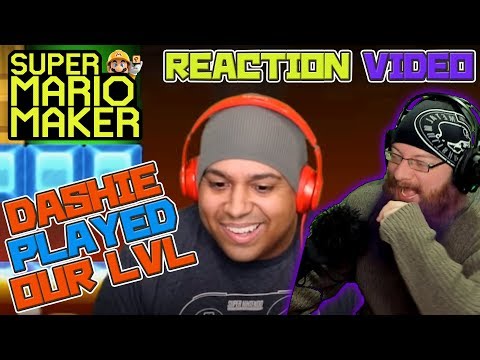 DASHIE PLAYED OUR LEVEL!  Reaction Video with Oshikorosu for Super Mario Maker! ♥