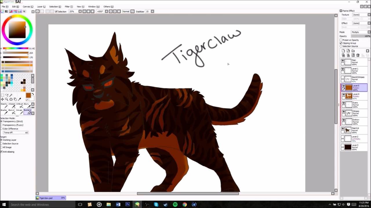 Tigerclaw (Warrior Cat Speedpaint) - YouTube