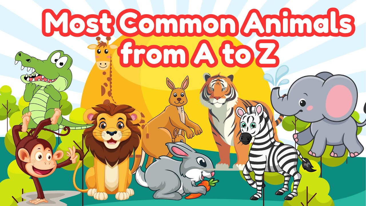MOST COMMON ANIMALS from A to Z + Fun Facts | Toddler Learning Video ...
