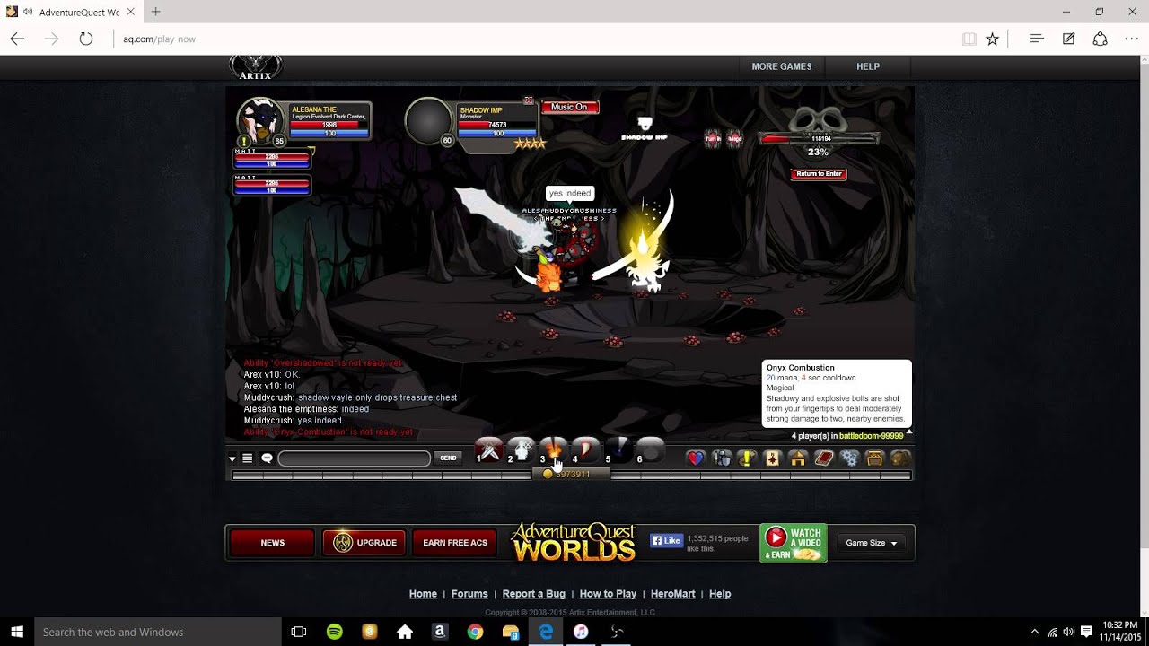 Aqw Fighting 180000 HP Shadow Imp - YouTube
